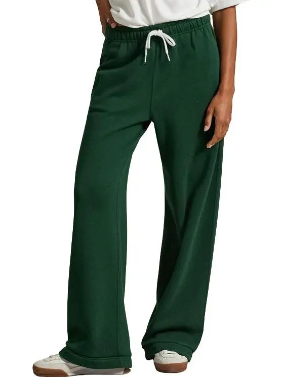 Polo Ralph Lauren Cotton Blend Fleece Wide Leg Sweatpants - Northwest Pine