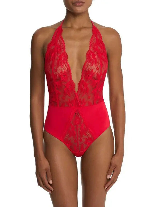 Natori Fleur Lace Teddy - Bonfire