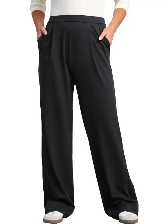 RHONE Revive Pleated Wide-leg Pants - Pure Black