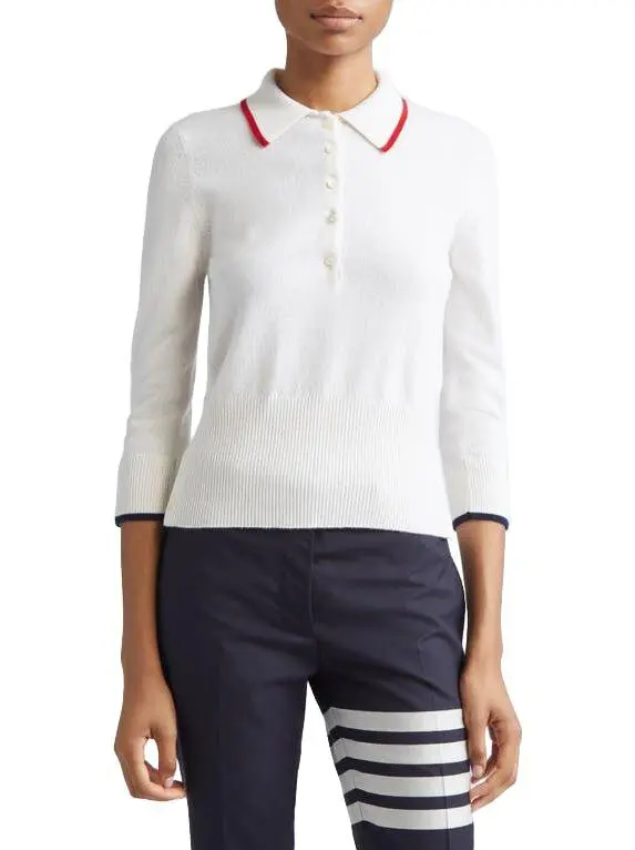 Thom Browne Intarsia Cashmere Sweater - White