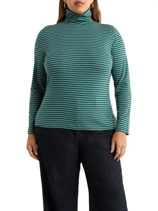 SEASALT CORNWALL Landing Turtleneck Stretch Organic Cotton Top - Pellitras Verte