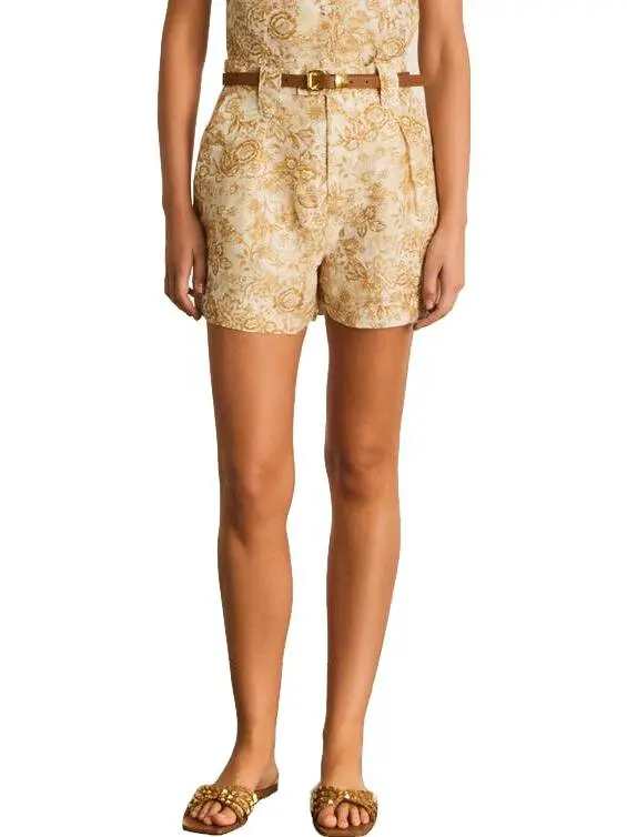 AQUA BLU AUSTRALIA High Waisted Kelly Shorts - Gold