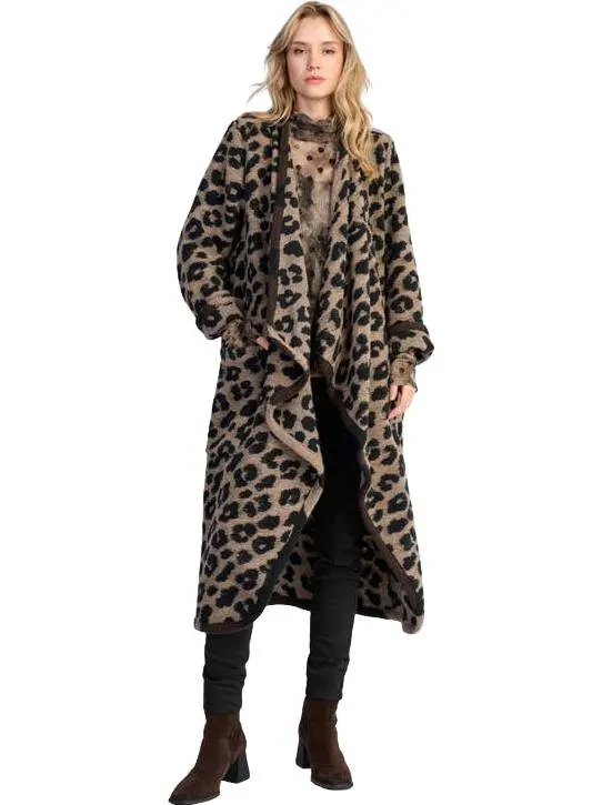 Alembika Sable Cozy Draped Coat - Leopard