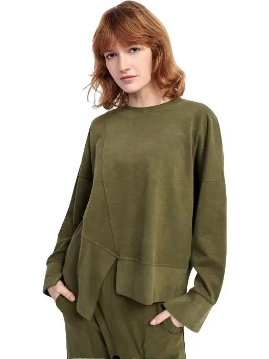 Alembika Sirocco Crewneck Top - Olive