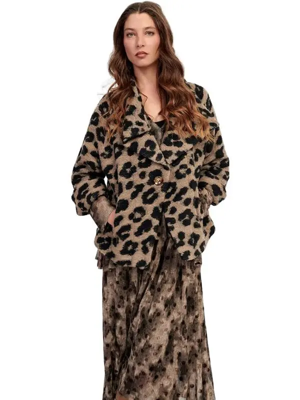 Alembika Wildcard Cozy Animal Print Jacket - Leopard