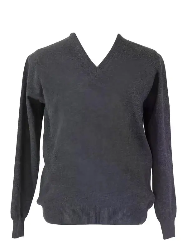 LOJA DAS MEIAS V-neck Long Sleeve Sweater - Grey