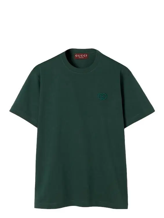 Gucci Cotton Jersey T-shirt With Embroidery - Green