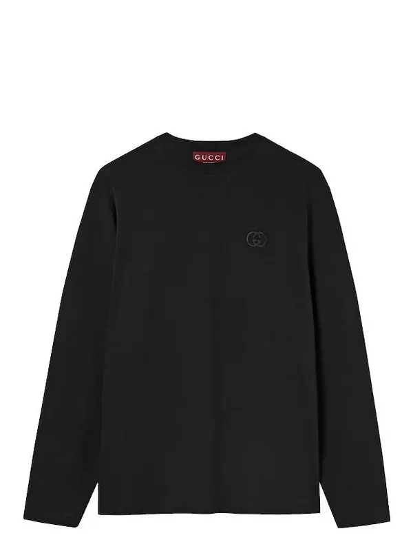 Gucci Long-sleeve Cotton Jersey T-shirt - Black