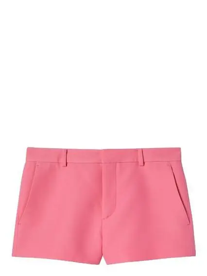 Gucci Wool Silk Shorts With Embossed Logo - Pink