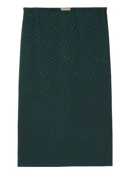 Gucci Interlocking G Silk Jacquard Skirt - Green