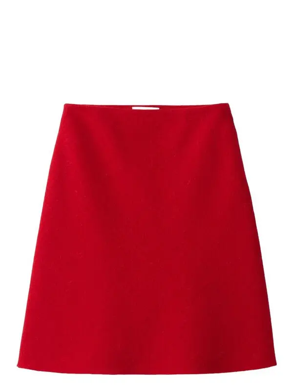 Miu Miu Mohair Pencil Skirt - Red