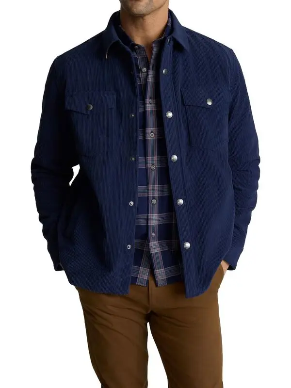 UNTUCKIT Irvine Fleece Lined Corduroy Shirt Jacket - Navy