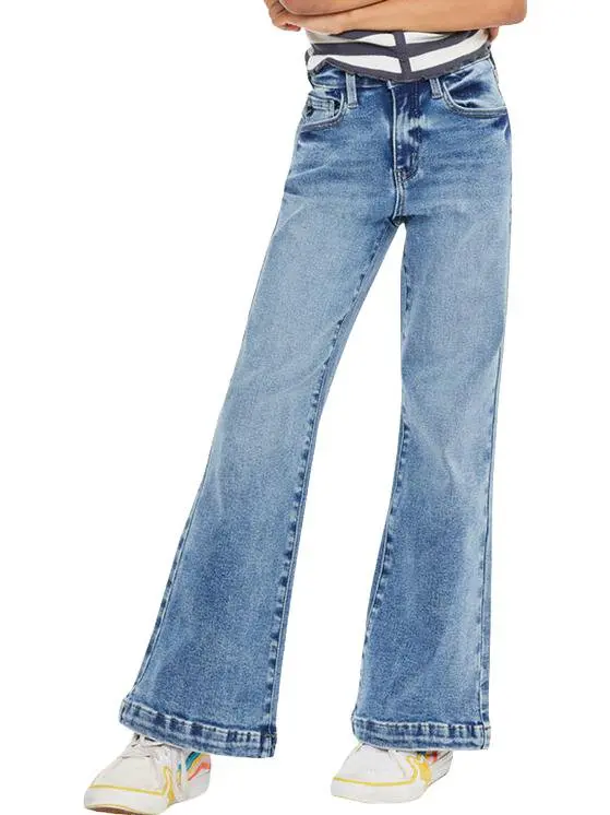 KANCAN High-rise Wide Leg Flare Jeans - Medium Wash
