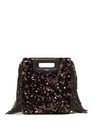 Maje Sequin M Mini Bag - Brown