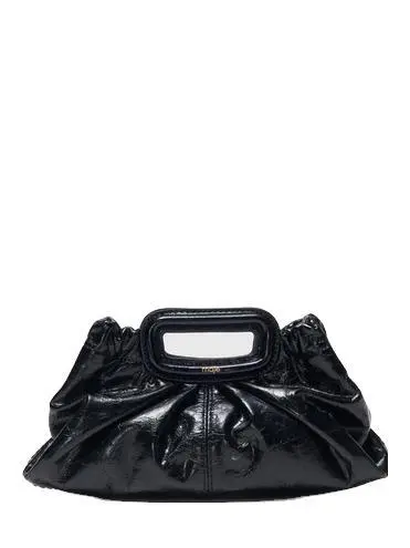 Maje Crackled Leather Mini Clutch - Black