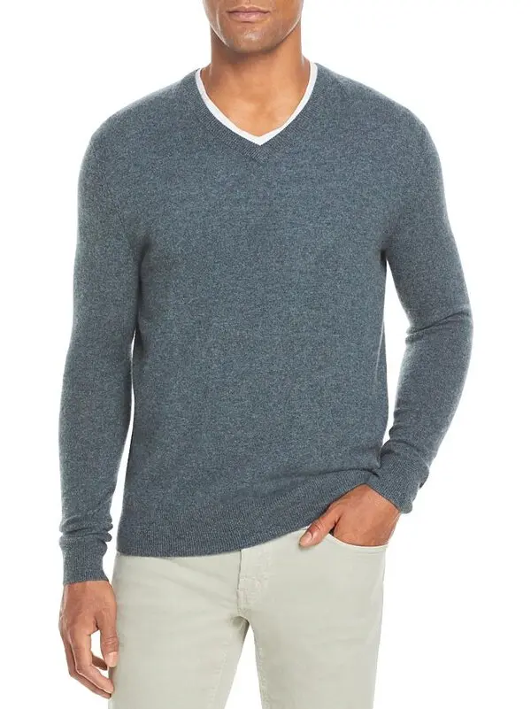 Bloomingdale'S Cashmere V-neck Pullover - Sea Glass