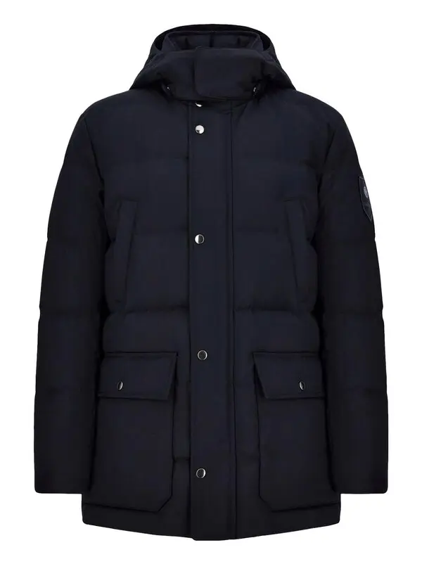 Canali Viscose-blend Down Jacket - Blue