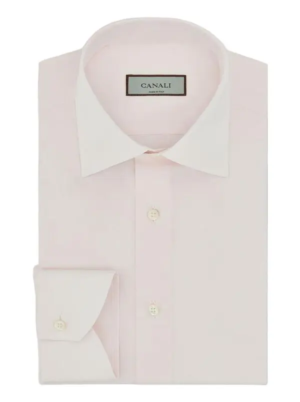 Canali Nuvola Regular Fit Cotton Shirt - Pink
