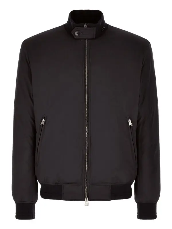 Canali Nuvola Padded Technical Fabric Bomber Jacket - Black