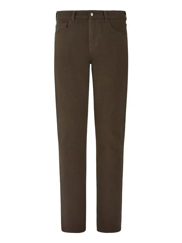 Canali Cotton Five-pocket Denim Pants - Brown
