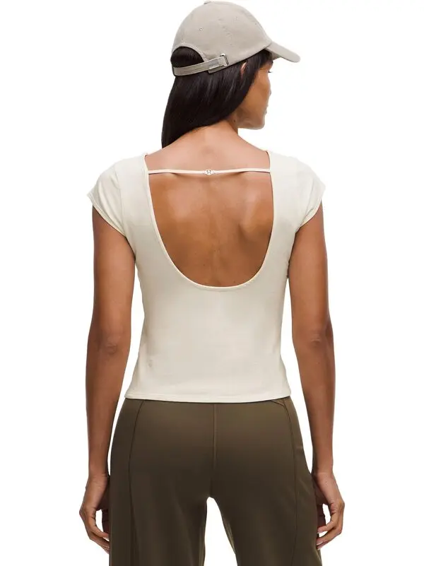 Lululemon Organic Cotton Open-back T-shirt - Light Ivory