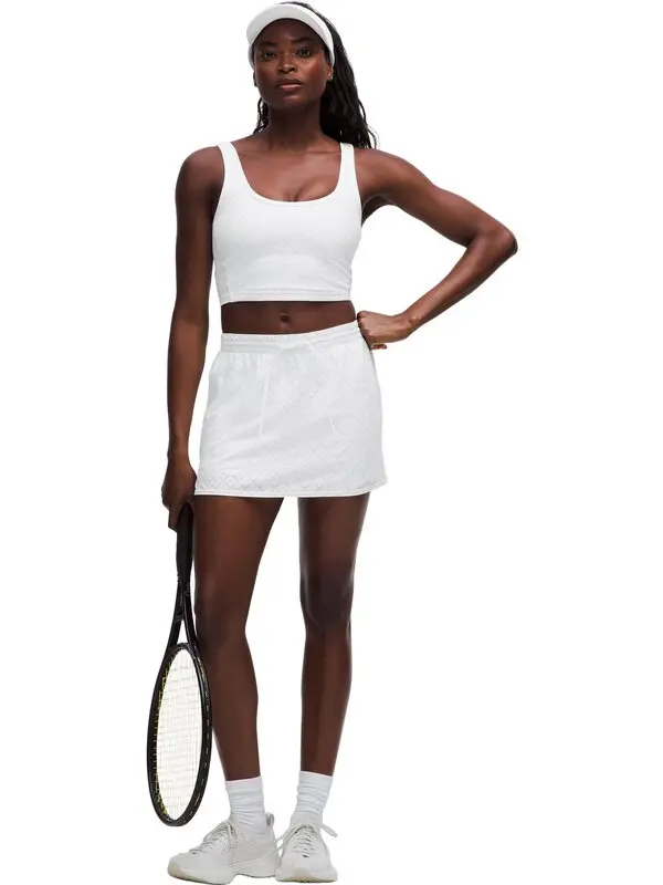 Lululemon Textured Mesh High-rise Tennis Skirt - White/white