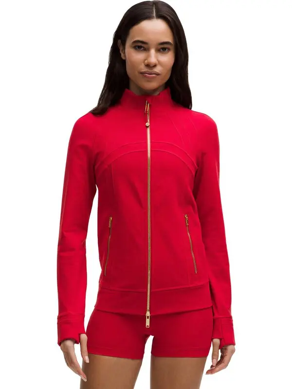 Lululemon Define Track Jacket - Oxford Red/gold/gold