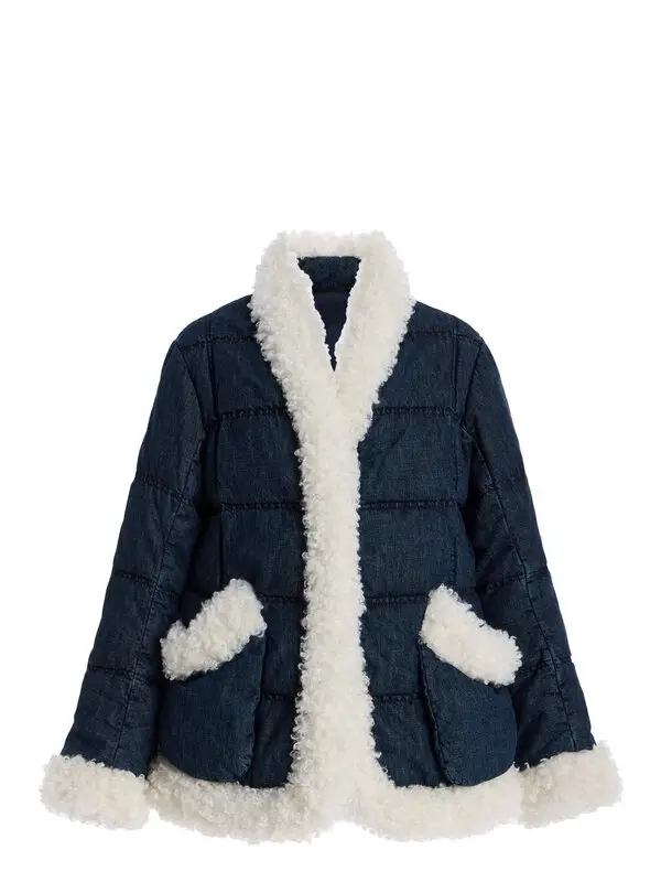 IENKI IENKI Keptar Quilted Denim Down Jacket - Blue