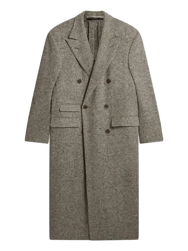 Dunhill Cashmere Donegal Tweed Double-breasted Overcoat - Grey