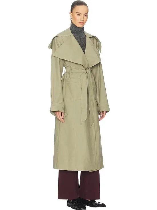 MORE TO COME Casie Trench Coat - Sage