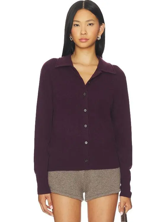 LISA YANG Suzette Cashmere Cardigan - Mahogany
