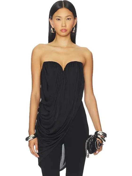 Giuseppe Di Morabito Asymmetric Drape Top - Black