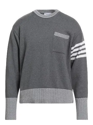 Thom Browne Intarsia-knit Cotton Sweater - Grey