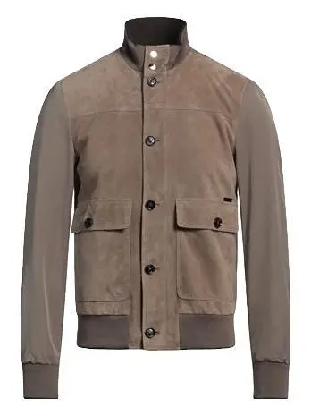 MOORER Casual Jacket With Brand Logo - Beige