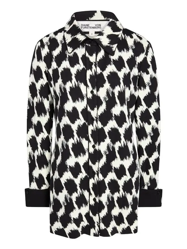 Diane Von Furstenberg Lagarde Printed Jersey Shirt - Black
