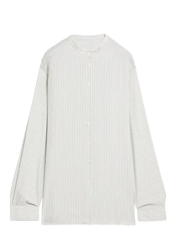 Veronica De Piante Daisy Striped Silk Shirt - White