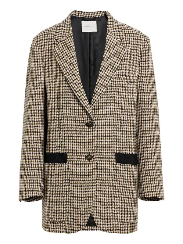 Veronica De Piante Sebastian Houndstooth Blazer - Ecru