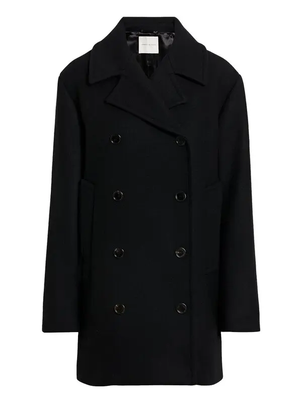 Veronica De Piante Claudia Double-breasted Wool-blend Coat - Black