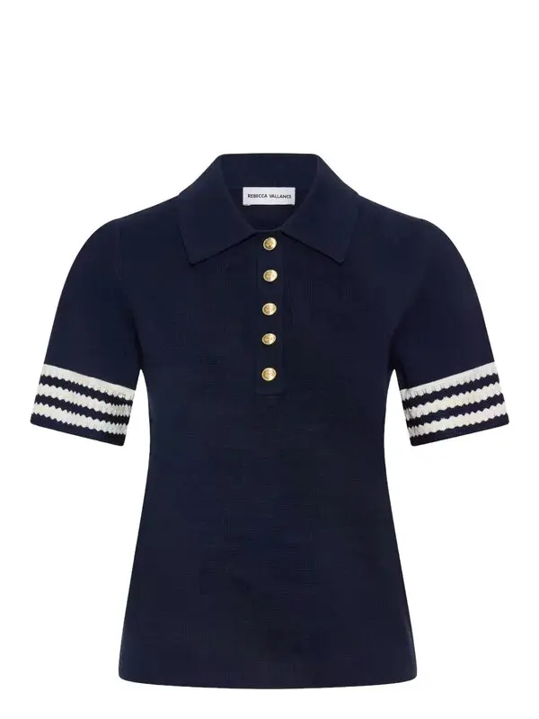Rebecca Vallance Striped Mayflower Polo Shirt - Blue