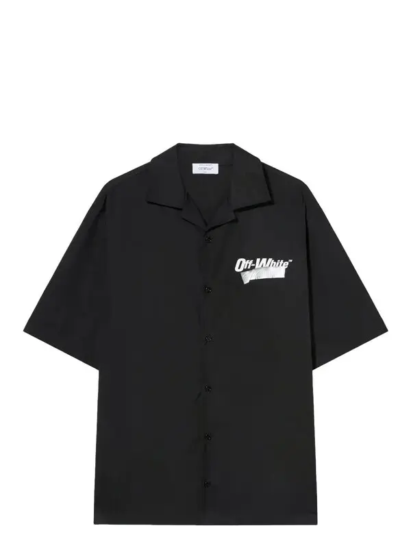 Off-White Tape Logo Bowling Shirt - Black