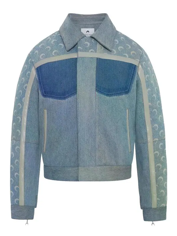 MARINE SERRE Moon-print Panelled Jacket - Blue