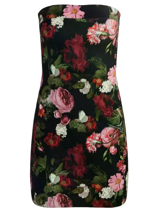 Alice + Olivia Kelly Floral Mini Dress - Black