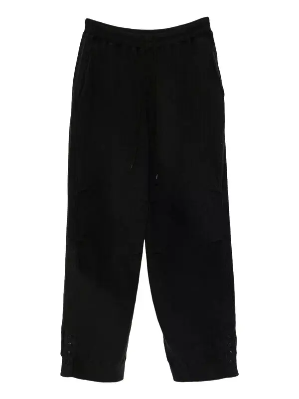 THE VIRIDI-ANNE Wide Leg Puffer Pants - Black