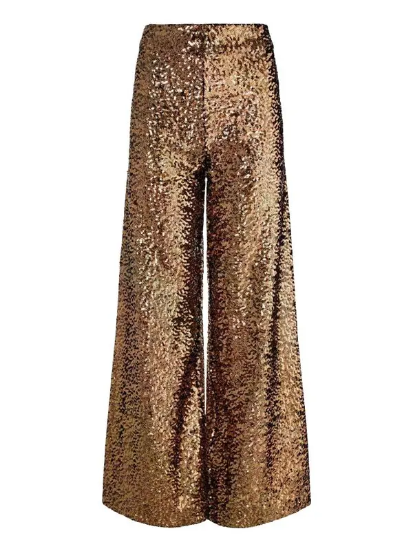 Alice + Olivia Athena Sequinned Palazzo Pants - Gold