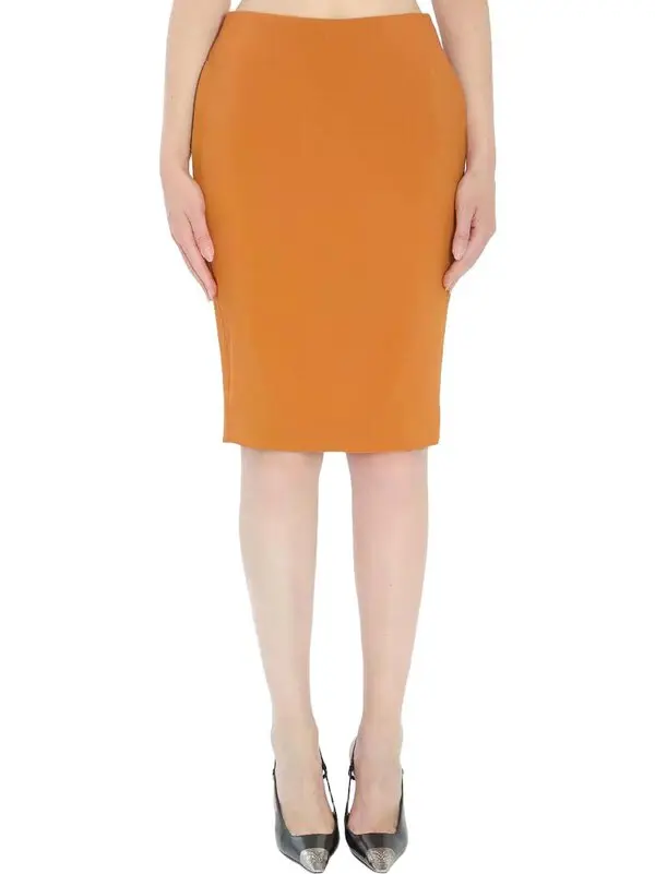 Saint Laurent Pencil Midi Skirt - Orange