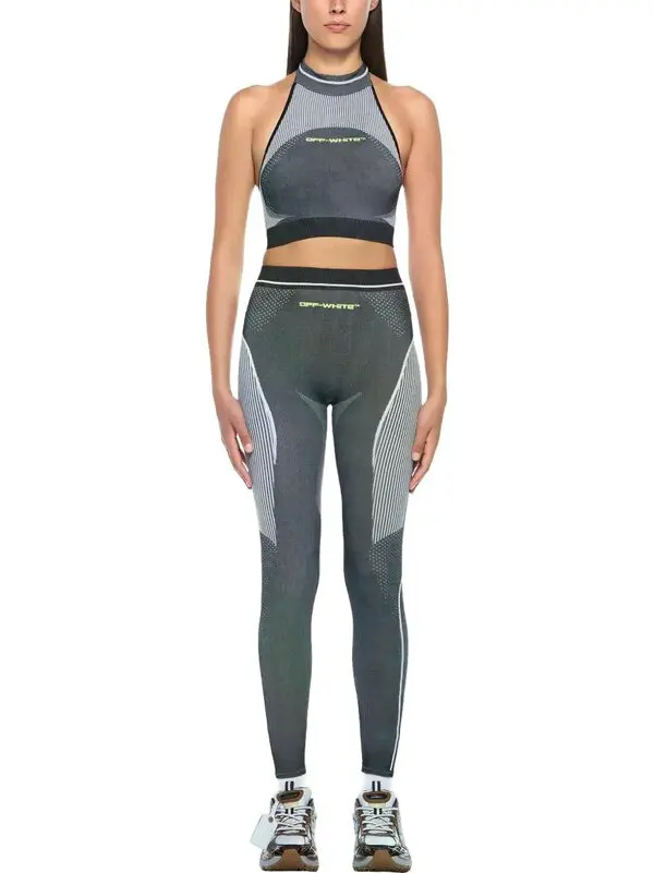 Off-White Race Logo Arrow Seamless Sports Bra - Black