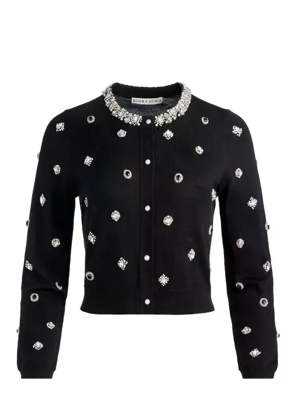 Alice + Olivia Embellished Cardigan - Black