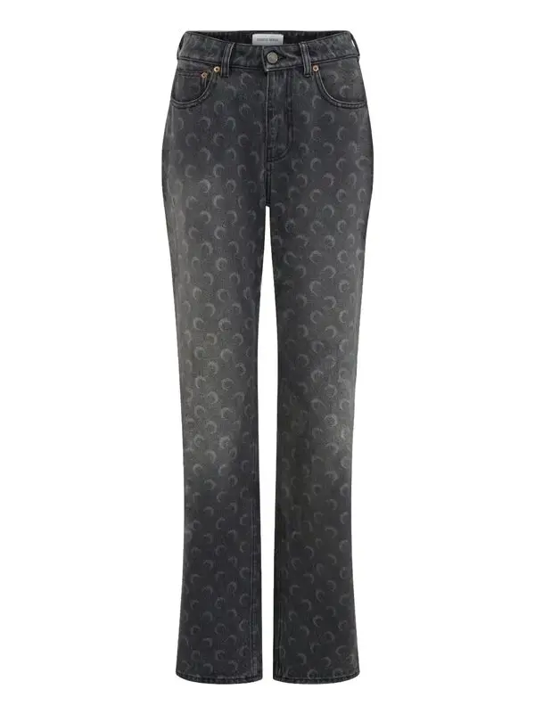 MARINE SERRE Moon Laser Wash Straight Jeans - Neutrals
