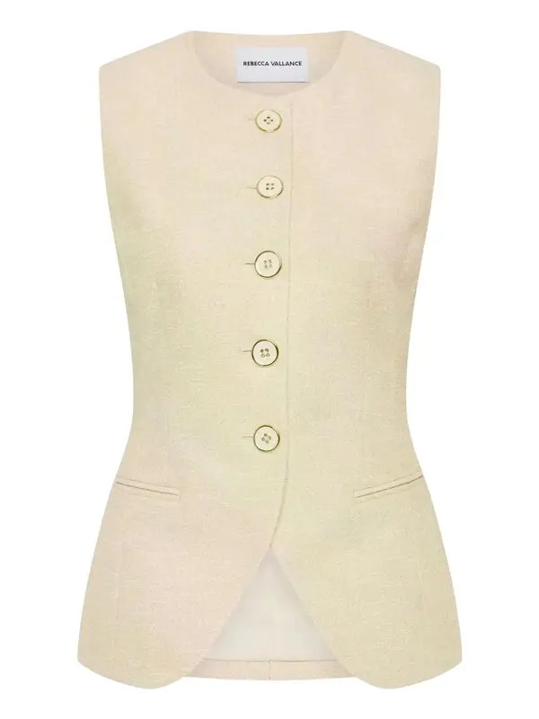 Rebecca Vallance Buttoned Sleeveless Vest - Neutrals