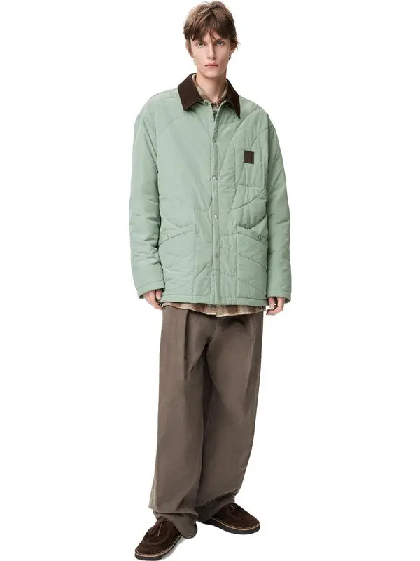 Loewe Padded Overshirt In Technical Shell - Turquoise
